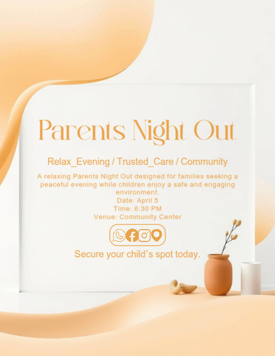Parents Night Out Flyer Design Template | PosterMyWall