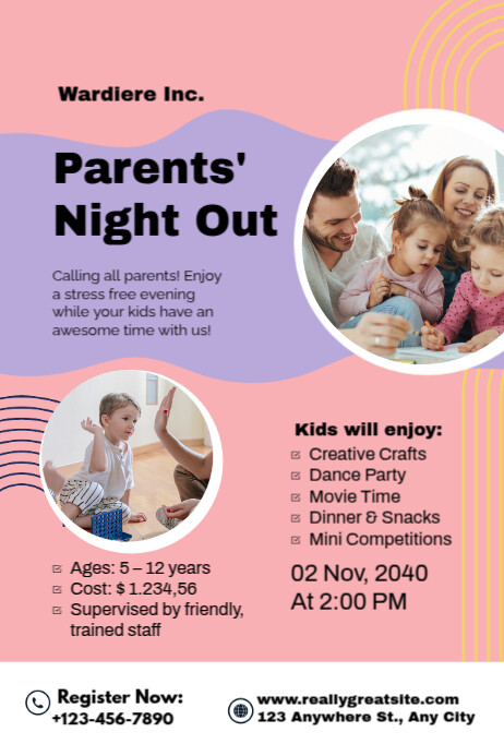 Plantilla de Parents Night Out flyer | PosterMyWall