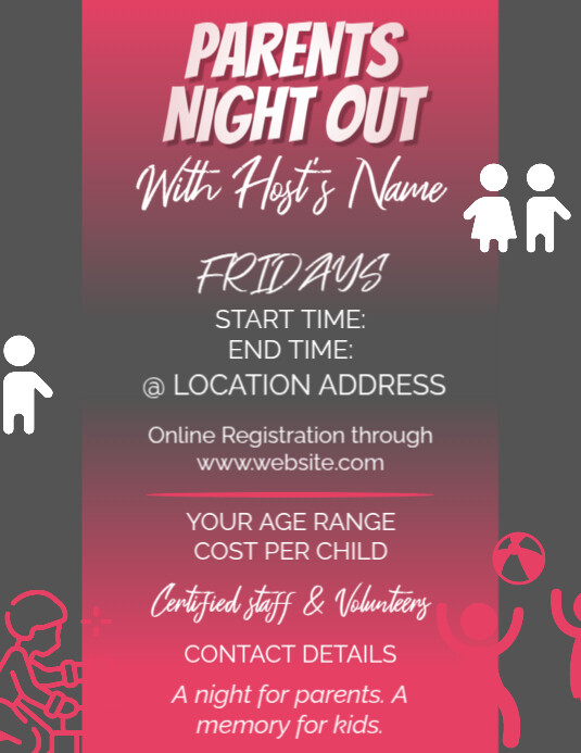 Copy of Parents Night Out Flyer Template (us Letter) | PosterMyWall