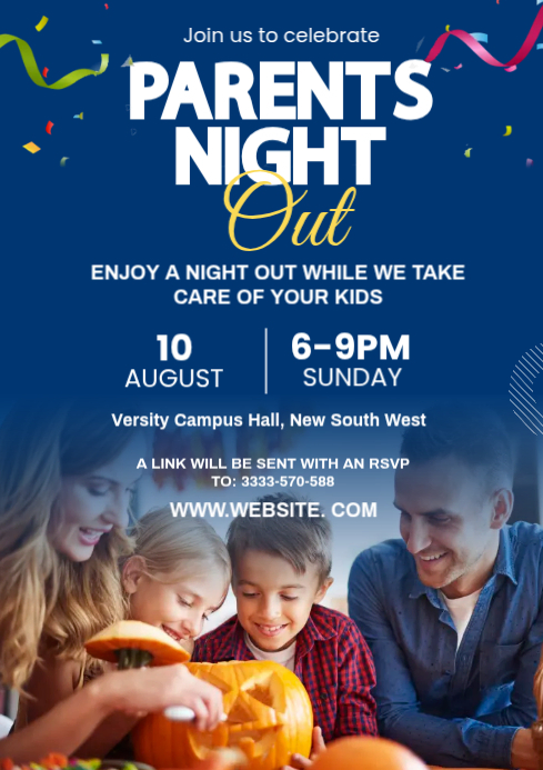 Parents Night Out Party Event Flyer Template | PosterMyWall