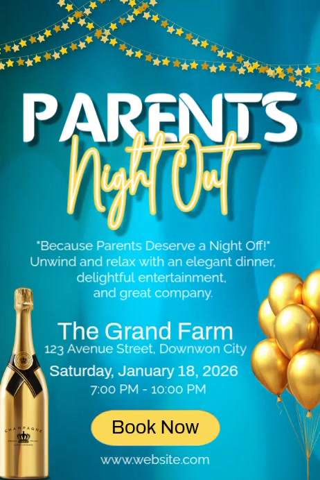 Parents Night Out poster Template | PosterMyWall