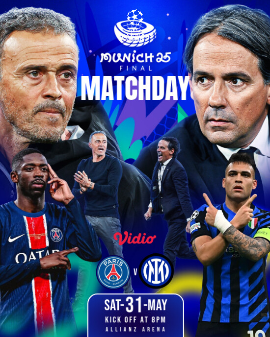 Paris Saint-Germain vs Inter Milan UEFA Champions League Final Template ...