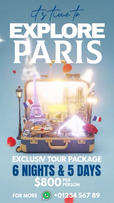 Paris Tour Agency Ad Template | PosterMyWall
