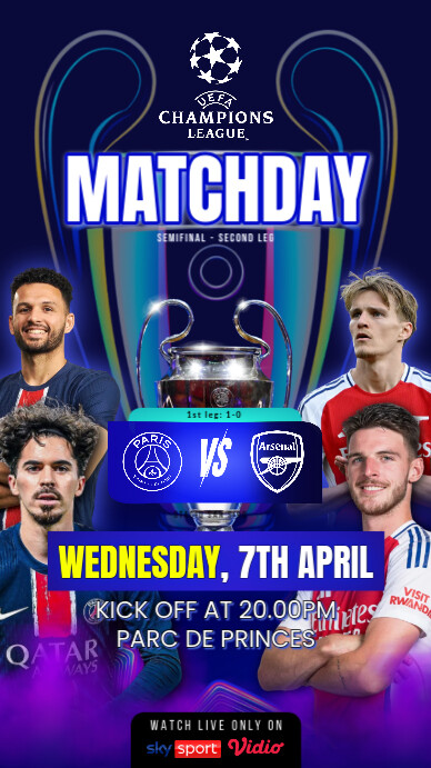 Paris vs Arsenal Template | PosterMyWall