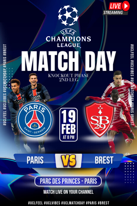 PARIS VS BREST Template | PosterMyWall