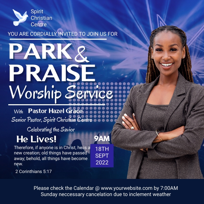 Park And Praise Worship Service Flyer for Ins Template | PosterMyWall