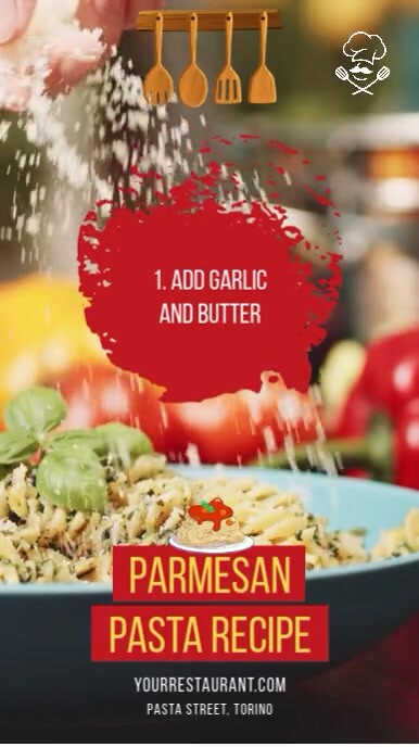 Parmesan Pasta Recipe Instagram Reel Template | PosterMyWall