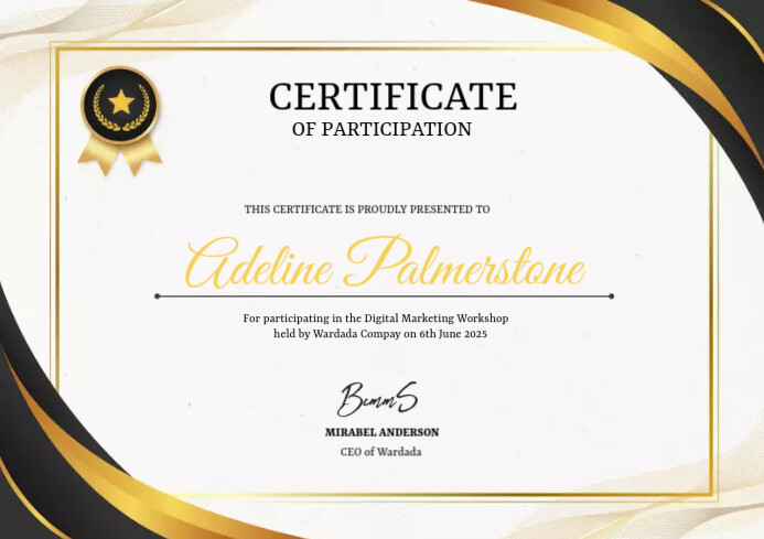 Participation Award Template | PosterMyWall