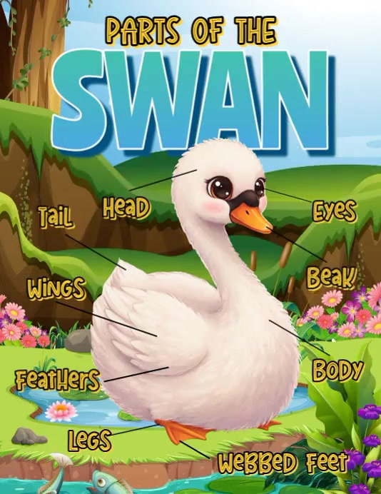 Swan Body Parts Template | PosterMyWall