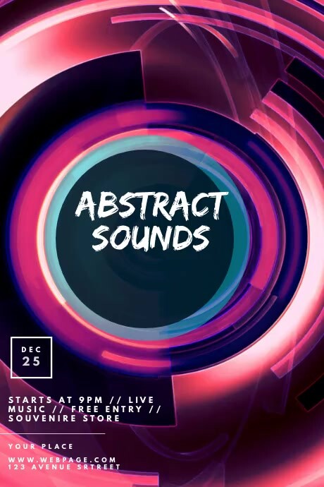 Party Abstract Sounds Party Template | PosterMyWall