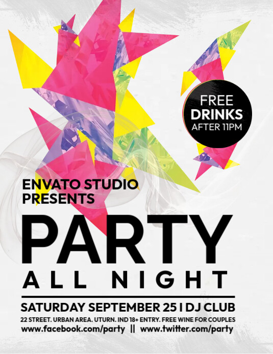 Party All Night Template | PosterMyWall