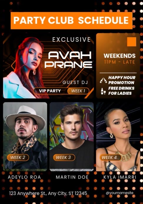 Copy of Party Club Schedule Poster | PosterMyWall
