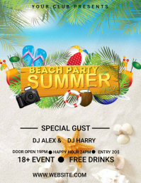 Summer beach party flyer advertisement Template | PosterMyWall