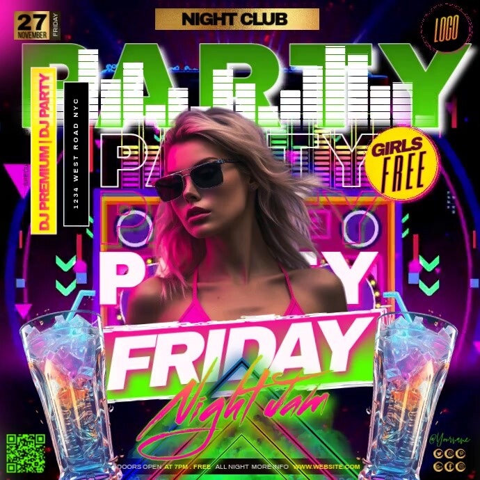 Party Event Flyer design template video ad | PosterMyWall