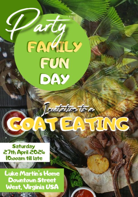 Copy of Party Family fun day goat eating event flyer | PosterMyWall