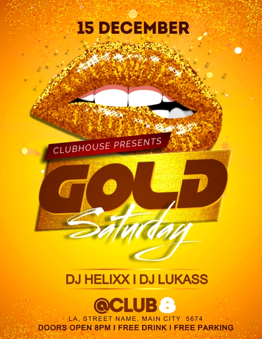 party flyer advertisement for club with black Template | PosterMyWall