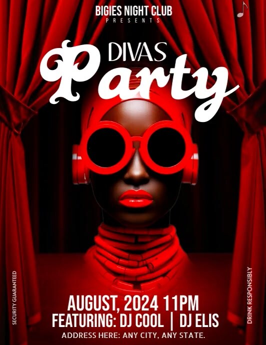 Party Flyer Red US Letter Template | PosterMyWall