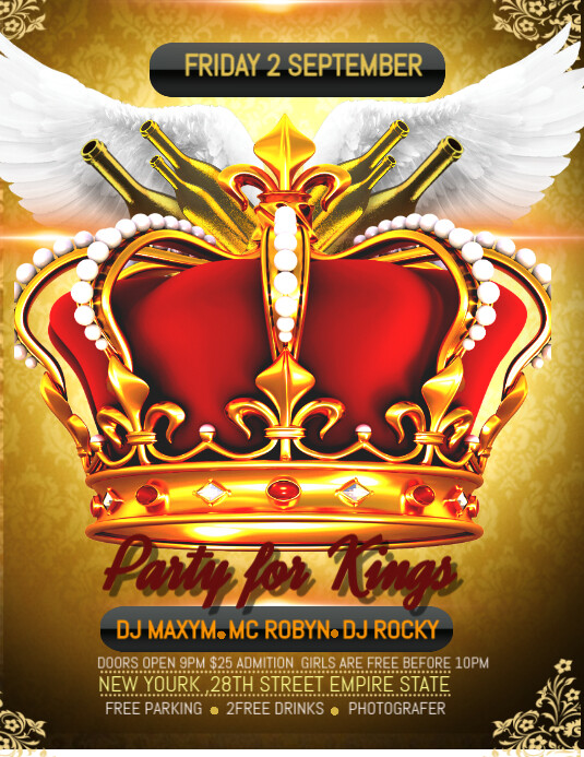 Copy of Party for kings flyer | PosterMyWall