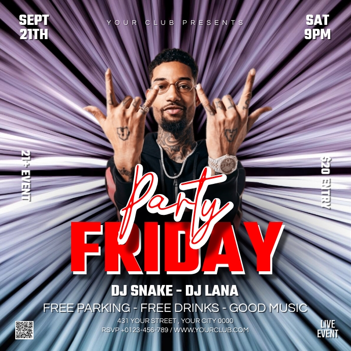 Party Friday Template | PosterMyWall