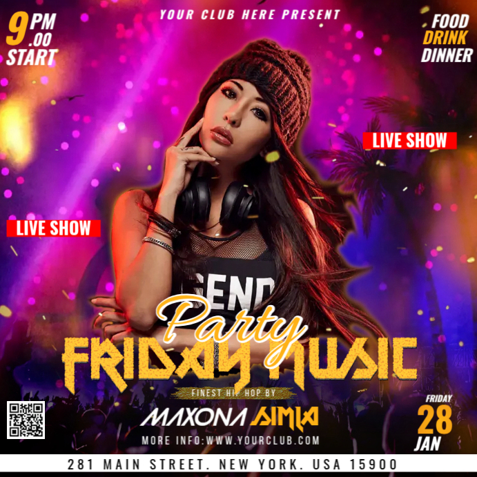 Plantilla de Party Friday Music | PosterMyWall