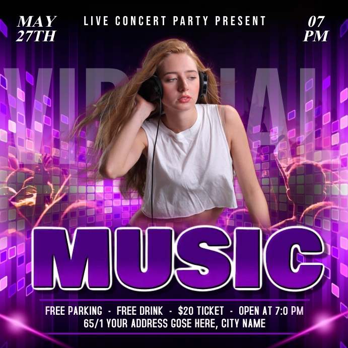 Party Music Ads Template | PosterMyWall