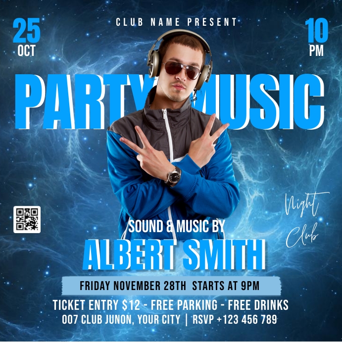 Party Music Ads Template | PosterMyWall