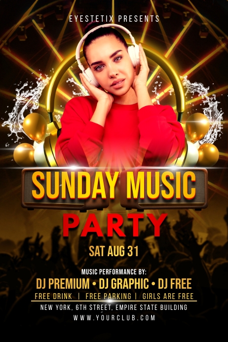 Party Music Flyer / Poster Template | PosterMyWall