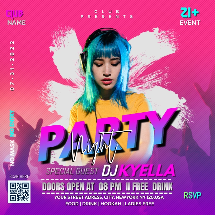 Party Neon Ads Template | PosterMyWall