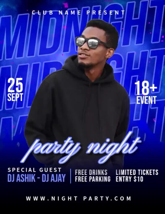 Party Night Ads Template | PosterMyWall