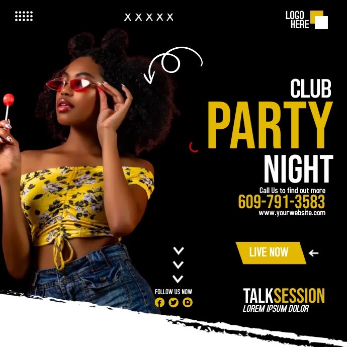 Plantilla de Party Night Ads | PosterMyWall