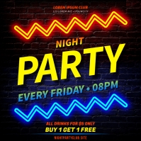 NIGHT PARTY BANNER Template | PosterMyWall