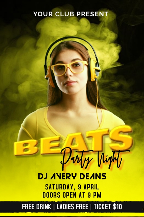 Party Night Beats Poster Template | PosterMyWall