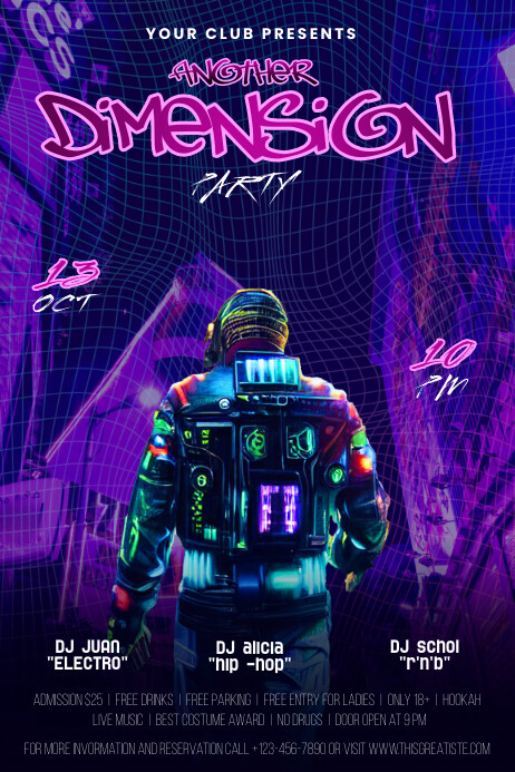 Party Night CLub Dimension version Template | PosterMyWall