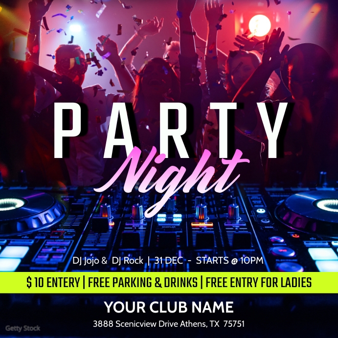 Party Night Club Instagram Ad Template | PosterMyWall