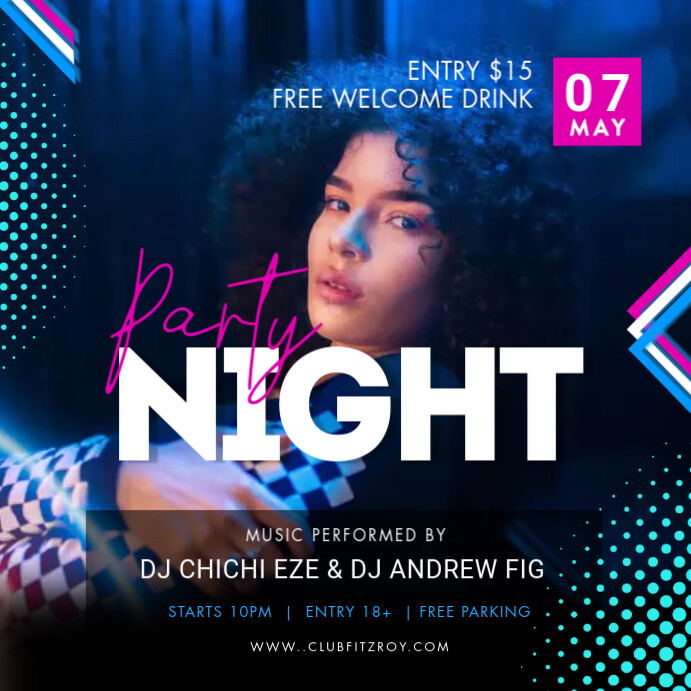 Party Night Club Square Invite Template | PosterMyWall
