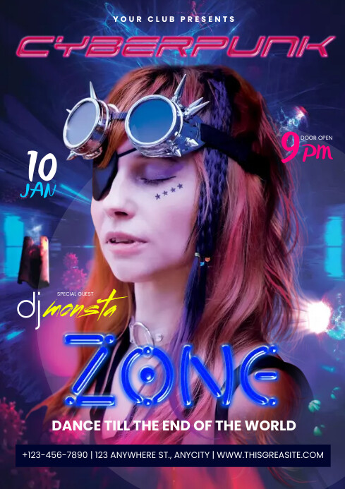 Party Night cyberpunk edition Template | PosterMyWall