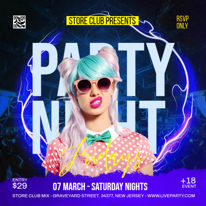 Party Night Event Template | PosterMyWall