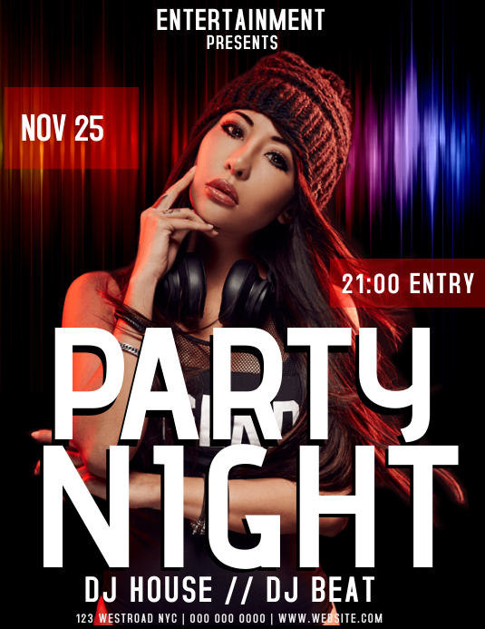 Copy of PARTY NIGHT EVENT FLYER TEMPLATE FREE | PosterMyWall