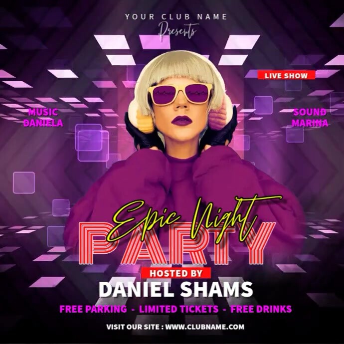 Plantilla de Party Night Event Video Ads | PosterMyWall