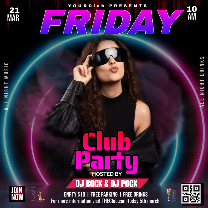 Party Night Flyers Template | PosterMyWall