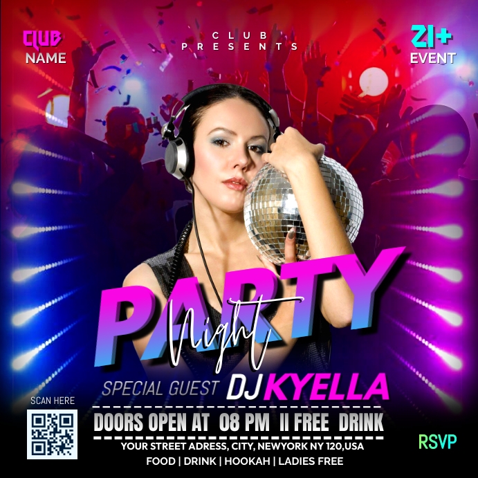 Party Night Flyers Template | PosterMyWall