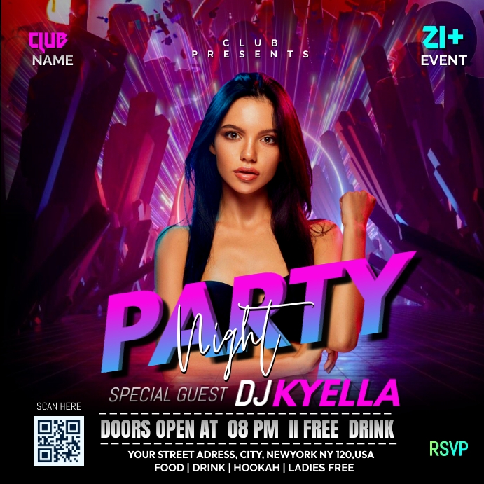 Party Night Flyers Template | PosterMyWall