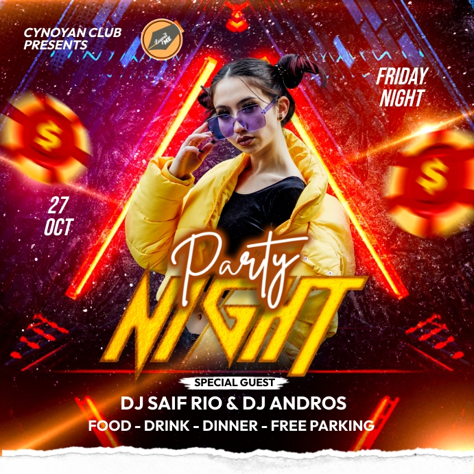 Party Night Flyers Template | PosterMyWall