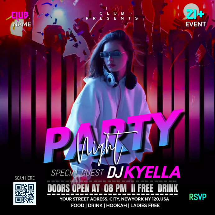 Party Night Flyers Template | PosterMyWall