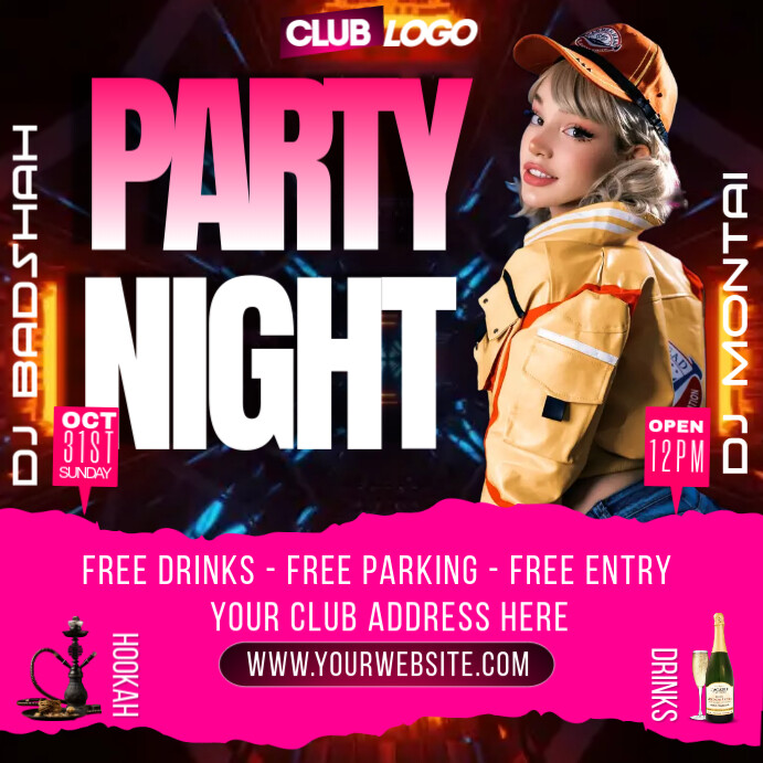 Party Night Flyers Template | PosterMyWall