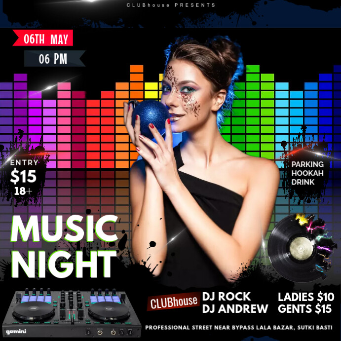 party night instagram post template | PosterMyWall