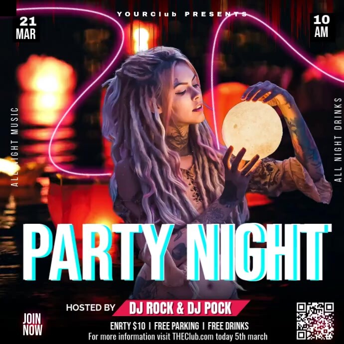 party night instagram post template | PosterMyWall