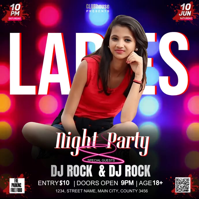 party night instagram post template | PosterMyWall