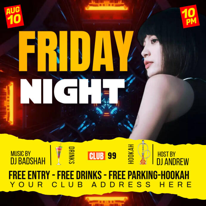 party night instagram post template | PosterMyWall