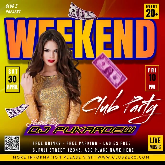 party night instagram post template | PosterMyWall